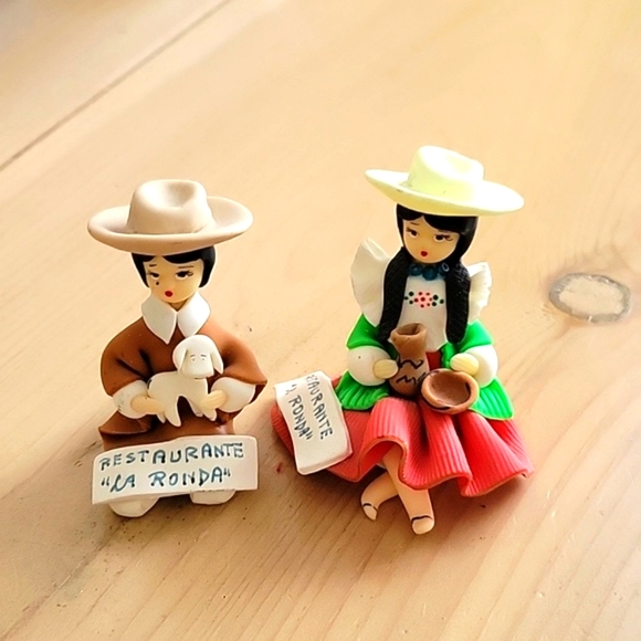 Hand Crafted | Accents | Restaurante La Rhonda Clay Boy Girl Fugures ...